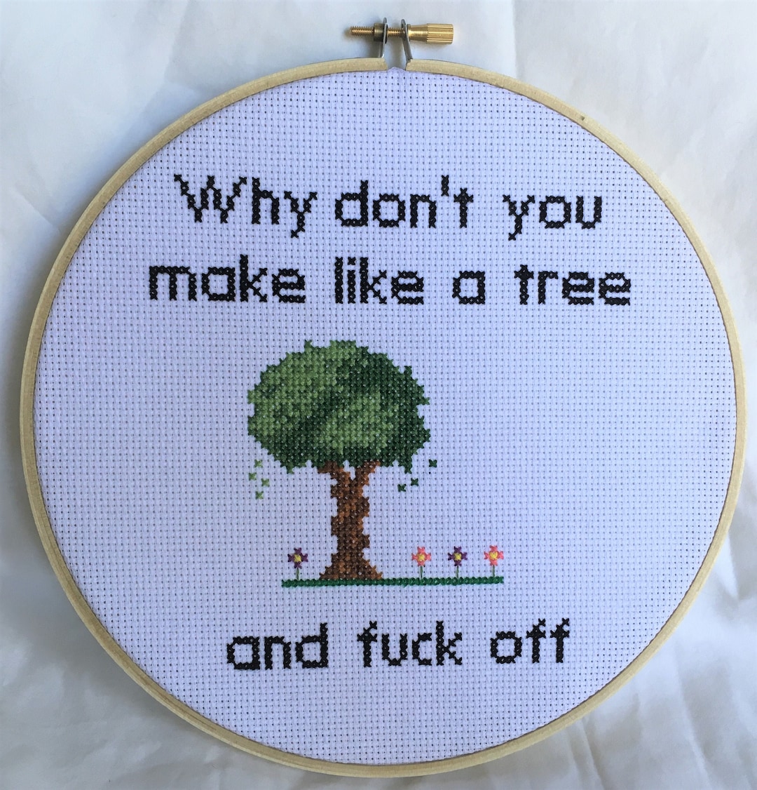 Make Like a Tree - Pattern Modern Funny Witty Subversive Cross Stitch ...