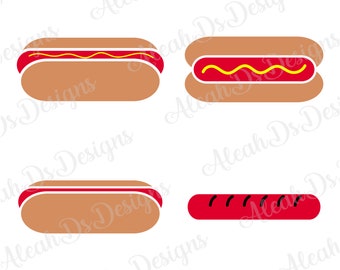 Hot Dog, Sausage, Grilled, BBQ, Bun, Link Clip Art, Clipart, Design ...