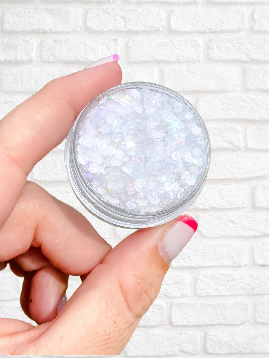 Neve White Sparkle Gel - Etsy