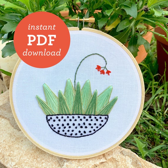 Agave Succulent Pattern Instant Digital PDF Download DIY | Etsy