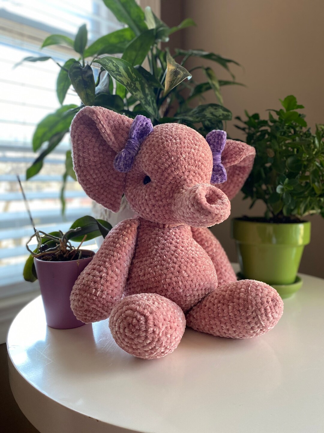 Velvet Stuffed Elephant - Etsy