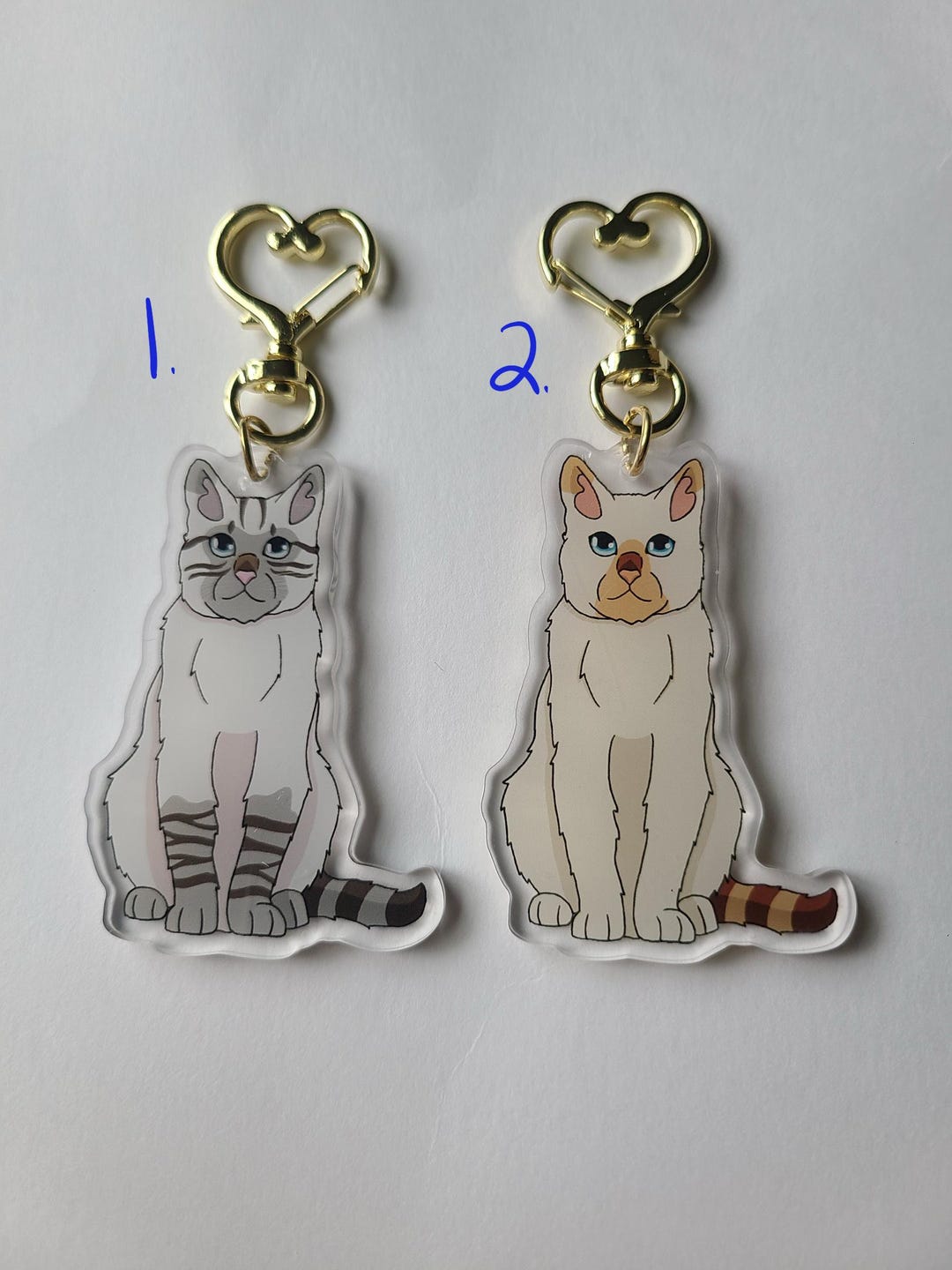 Blue Lynx Point and Flame Lynx Point Short Hair Cat Acrylic Keychains ...