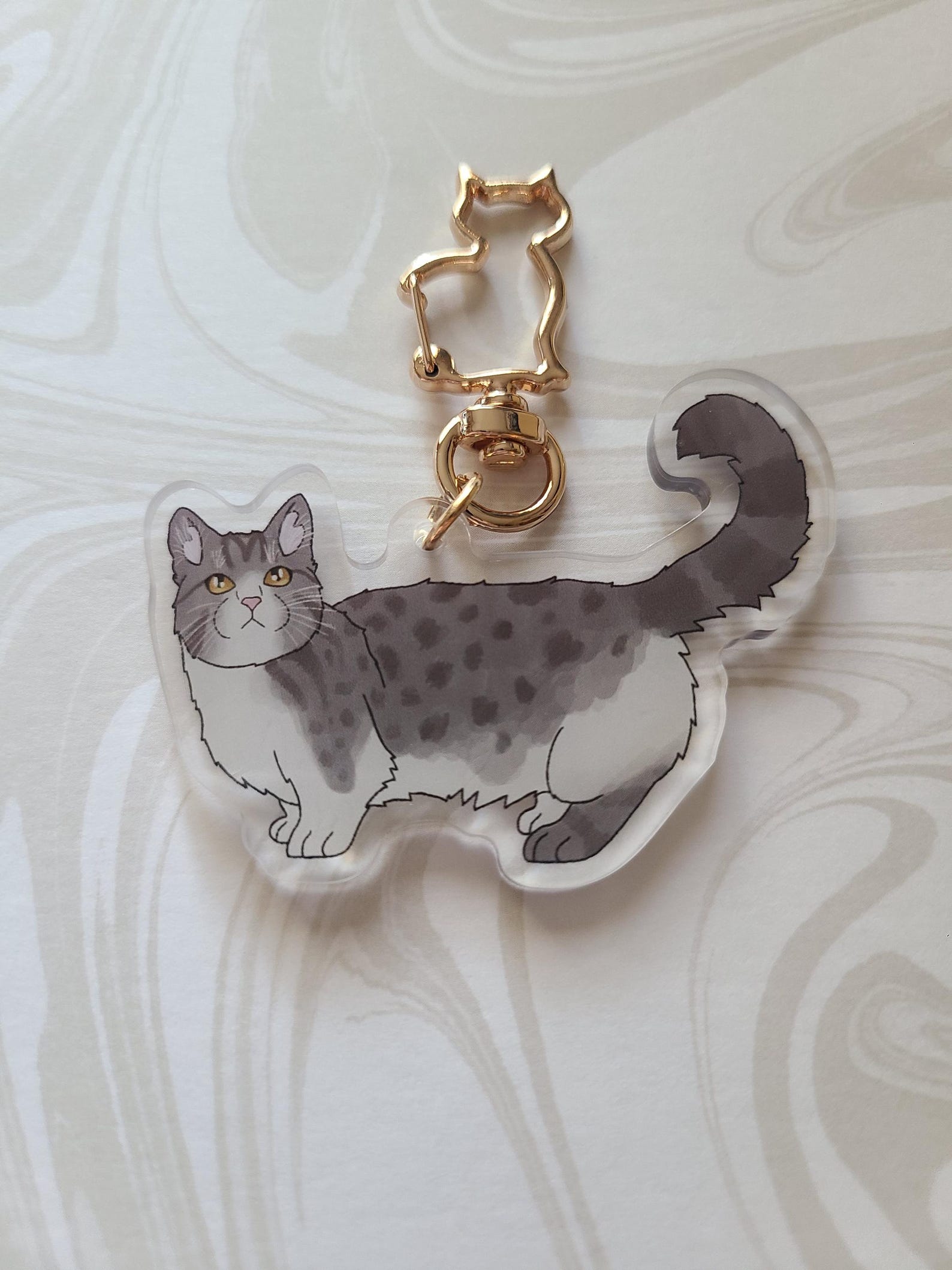 Munchkin Cat Breed Acrylic Keychains Gray & White, Calico, and Smoke - Etsy