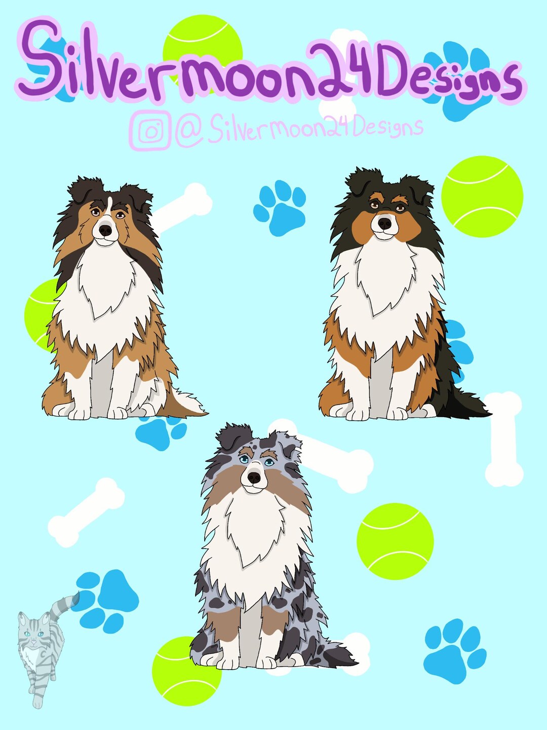 Shetland Sheepdog Vinyl Weatherproof Sticker/ Charming Kawaii Pet ...