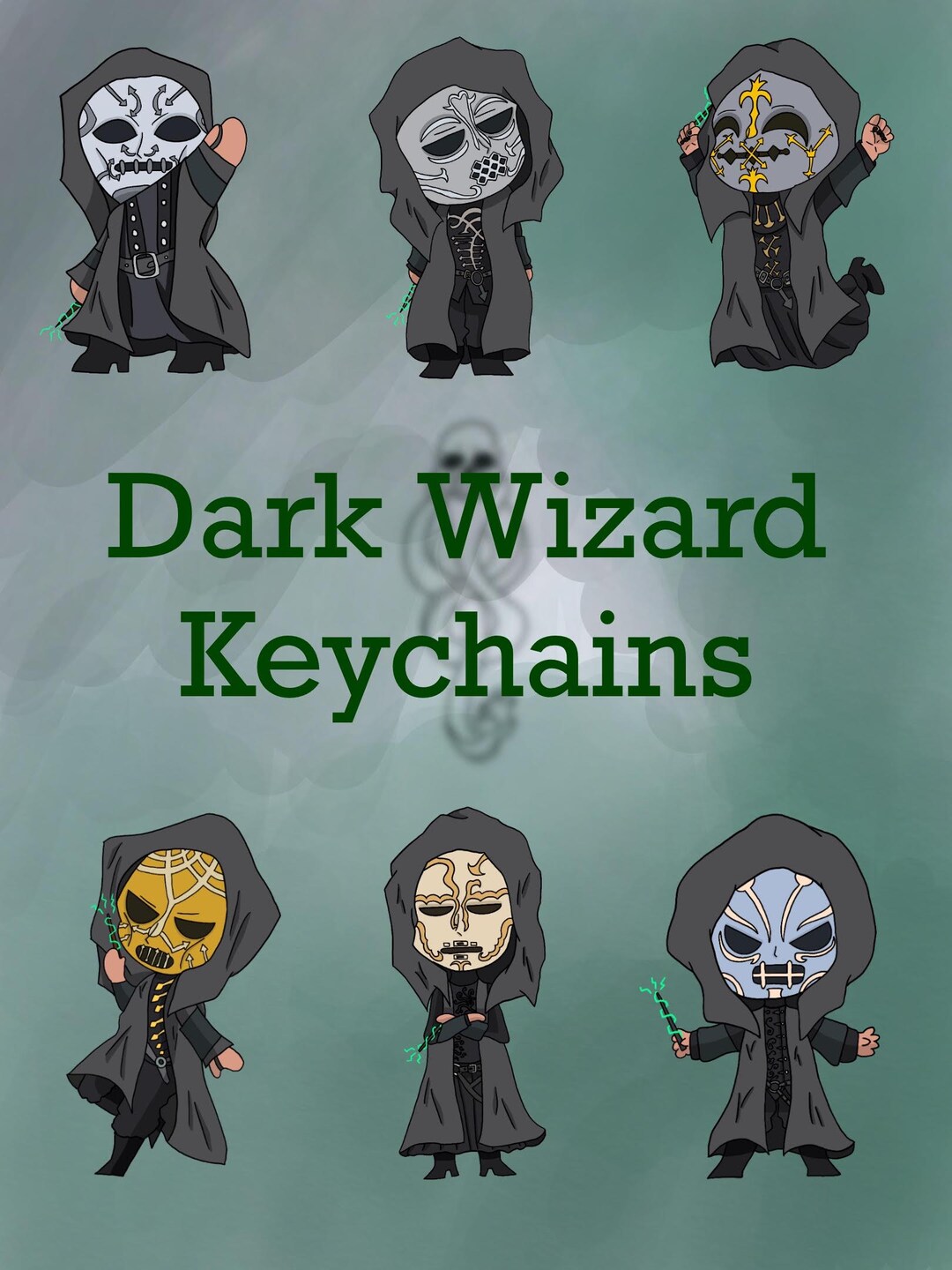 Cute Dark Wizard Keychains - Etsy