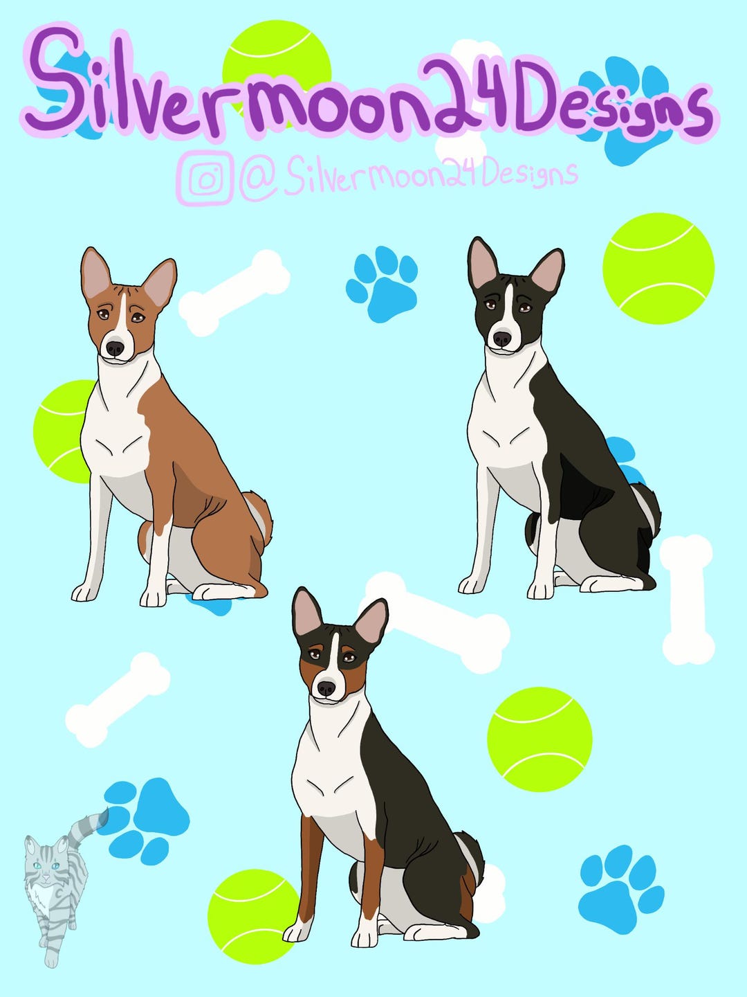 Basenji Dog Breed Vinyl Weatherproof Sticker/ Charming Kawaii Pet ...