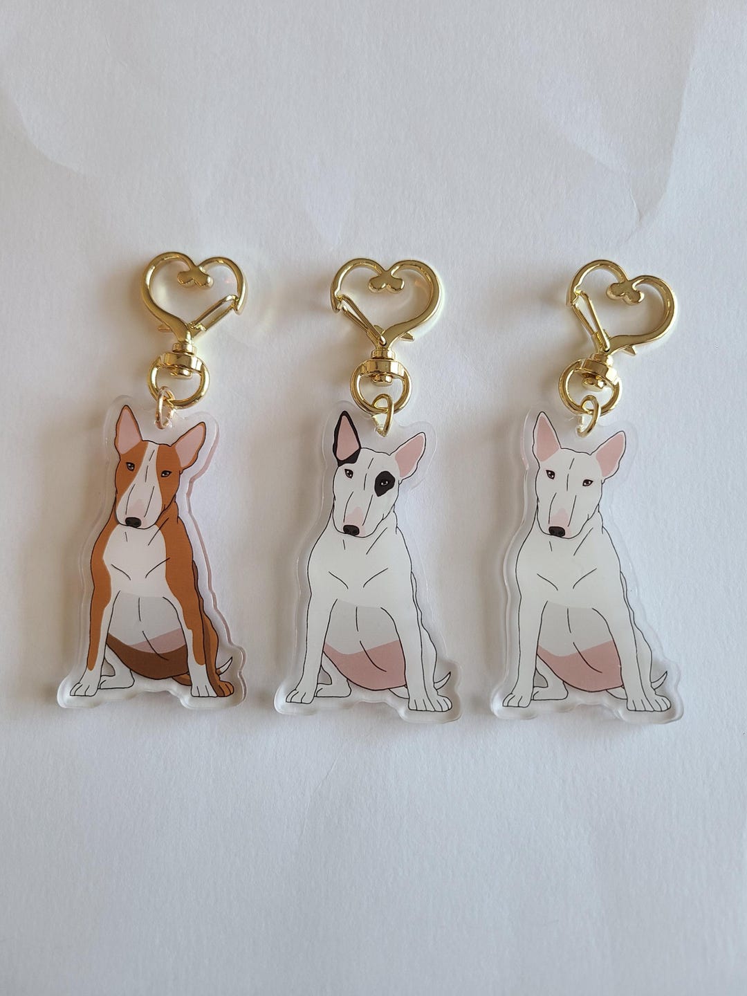 Bull Terrier Dog Breed Acrylic Pet Keychain/ Adorable Kawaii Charm ...