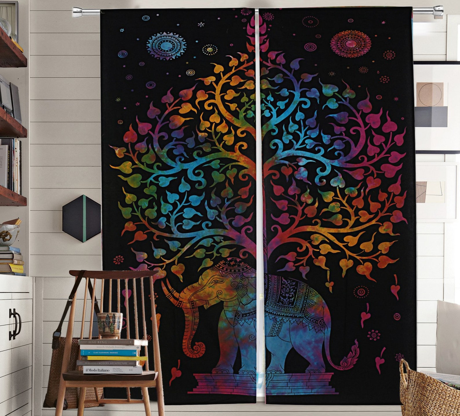 Good Luck Elephant Tree of Life Curtain Set Tree of Life - Etsy