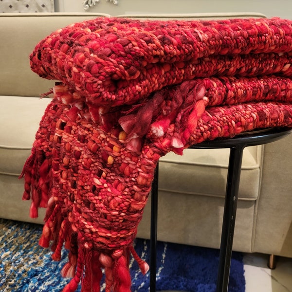 Hand Knit Throw - Etsy