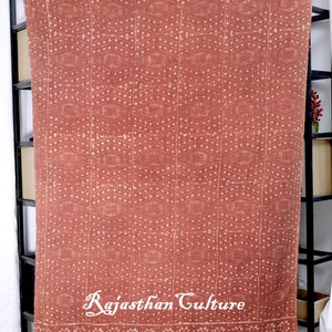 Handloom Cotton Sofa Throw Rust Hand Block Printed Throw Blanket Rust ...