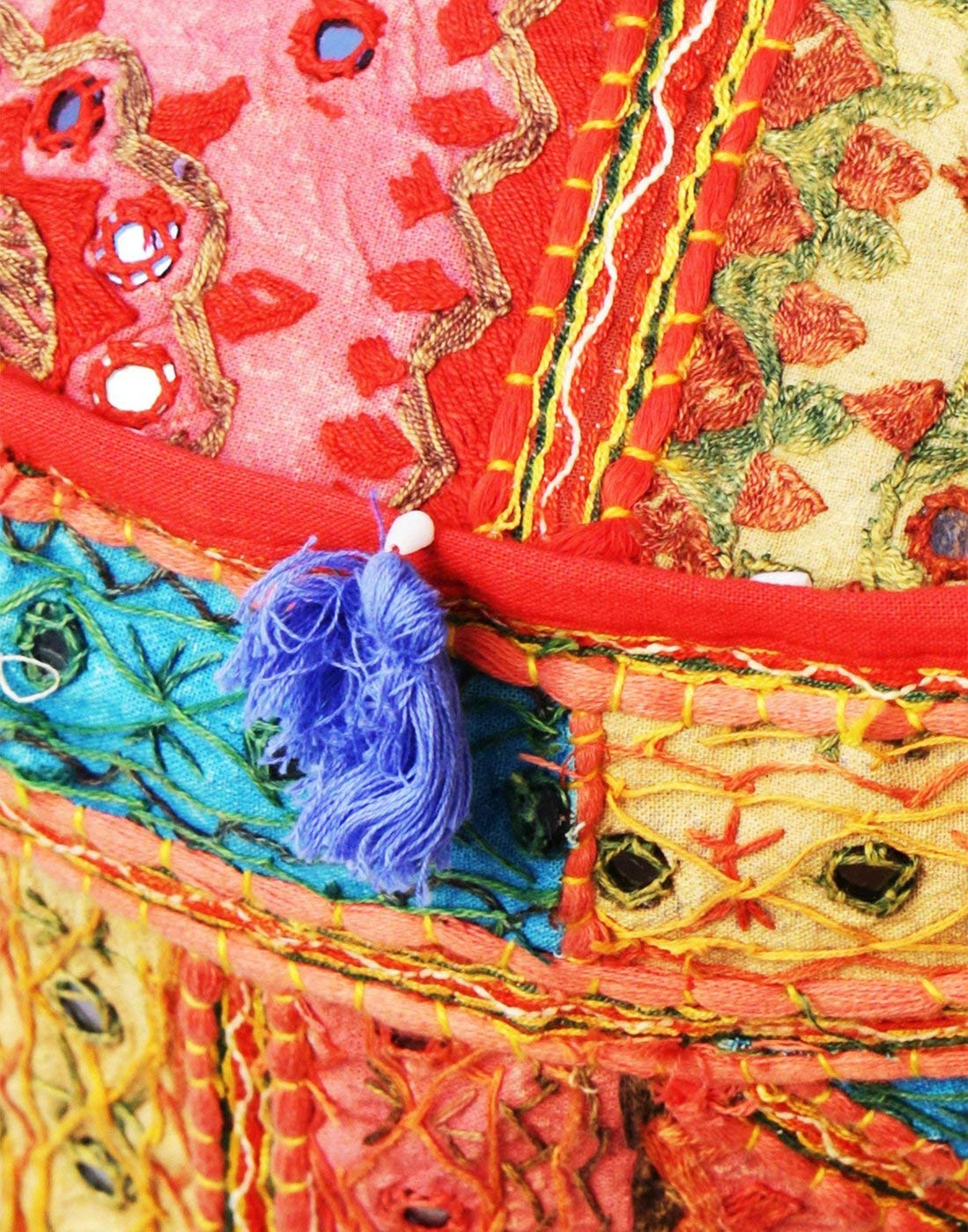 Luxury Handmade Ottoman Vintage Round Pouf Embroidered Mirror - Etsy