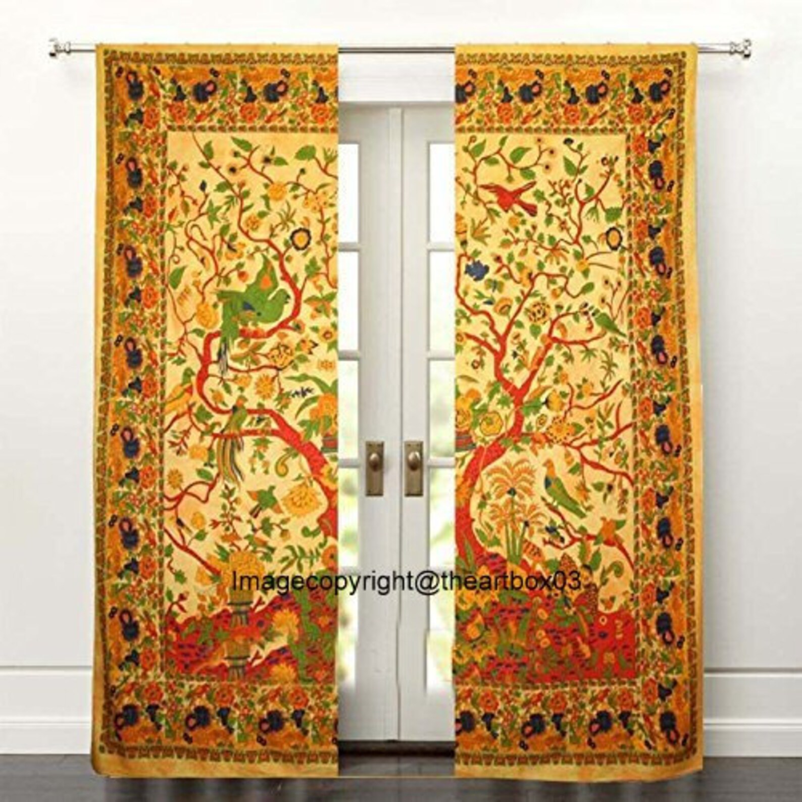 Bohemian Mandala Curtains Indian Curtains Kitchen Curtain - Etsy