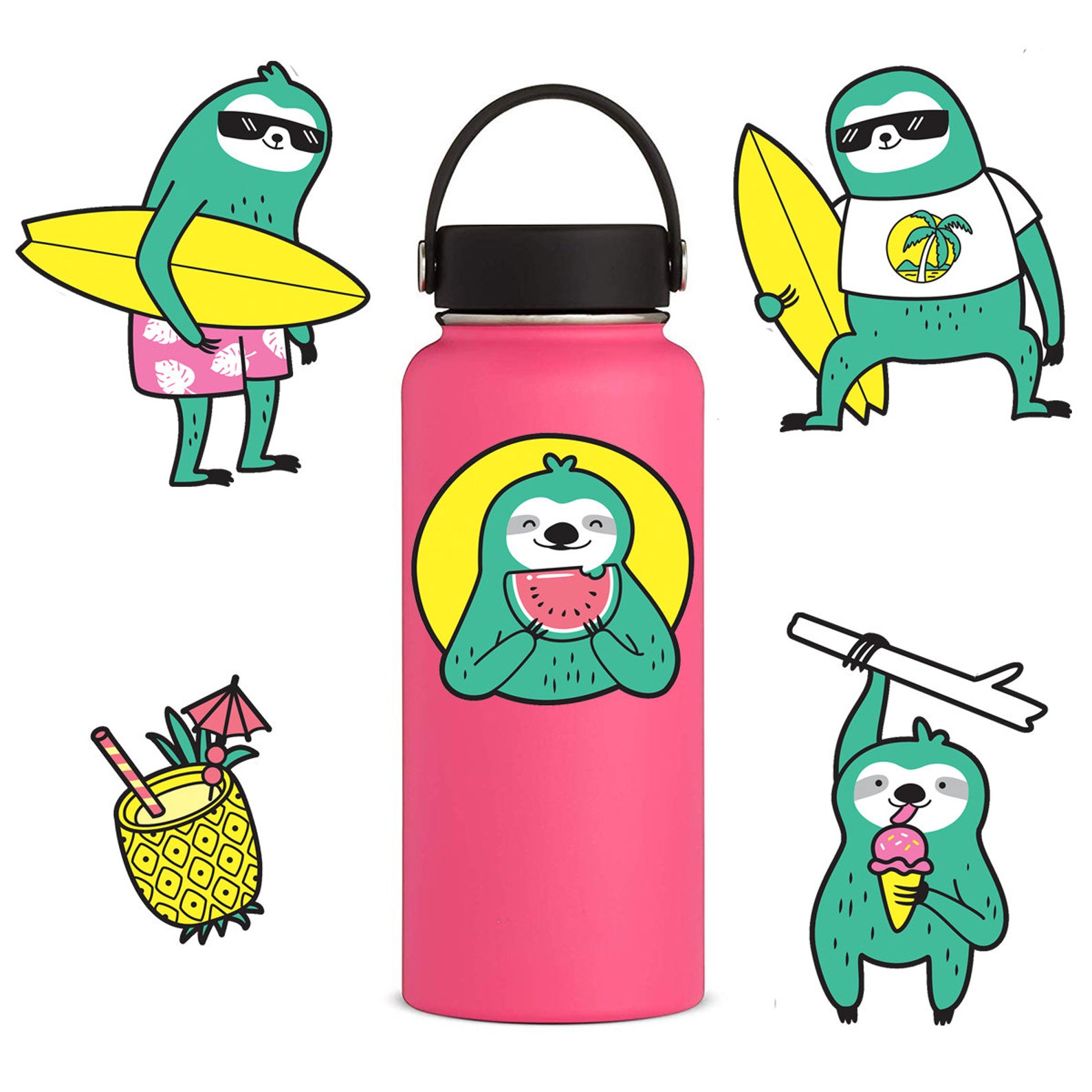 Summer VSCO Aesthetic Stickers 57PCS Cool Hydro Flask & | Etsy