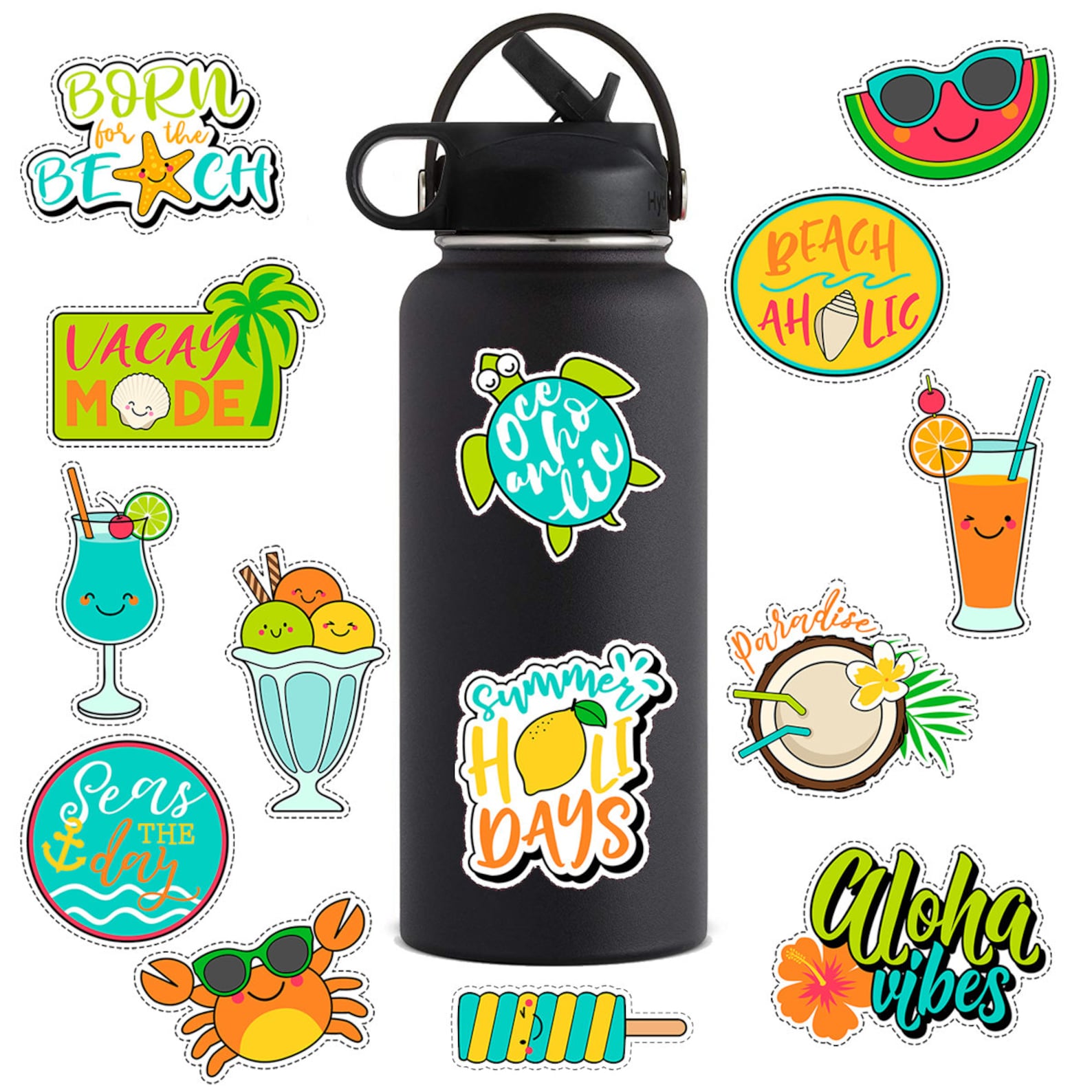 Summer VSCO Aesthetic Stickers 57PCS Cool Hydro Flask & | Etsy