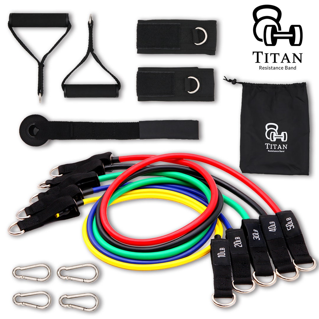 Titan Resistance Band Set, Workout Bands - Stackable up to 150lbs - for ...