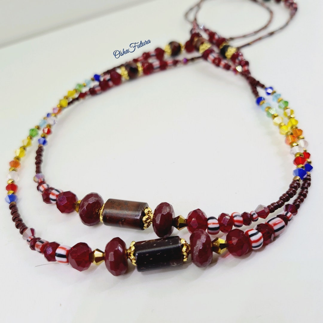 Oya Yansa Collar 46'. Ceremonial Eleke O Collar De Cabecera De Oia ...