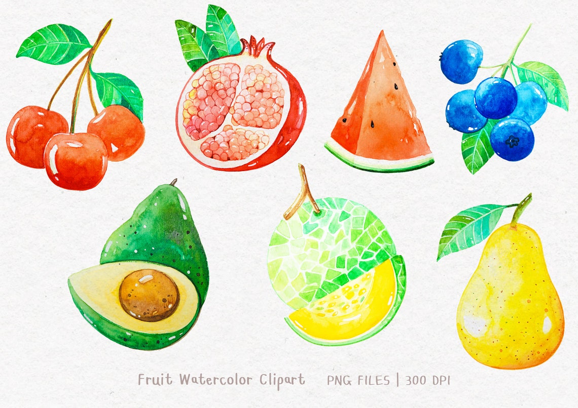 Fruit Watercolor Clipart,watercolor Fruits Clipart Fruit Clip Art ...