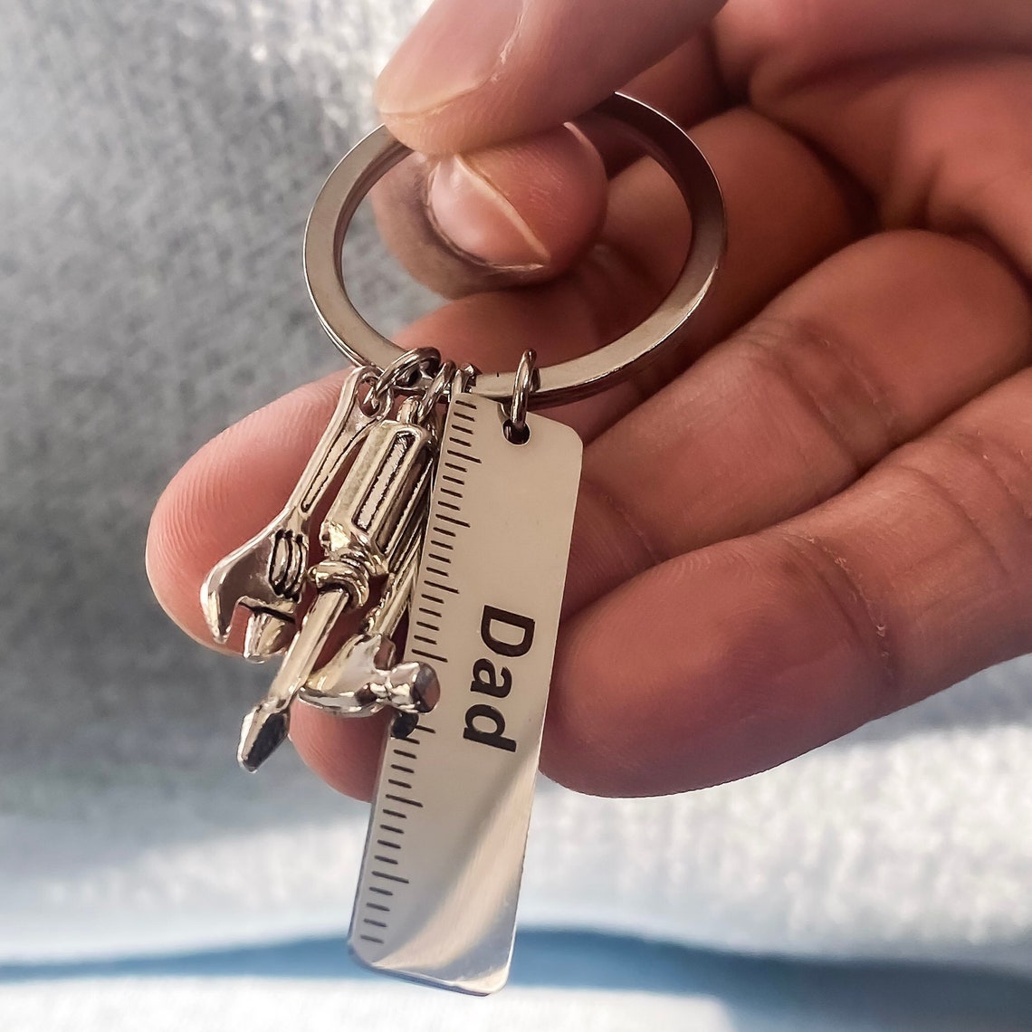 Personalized Dad Tool Kit Keychain, Custom Keychain Gift for Father ...