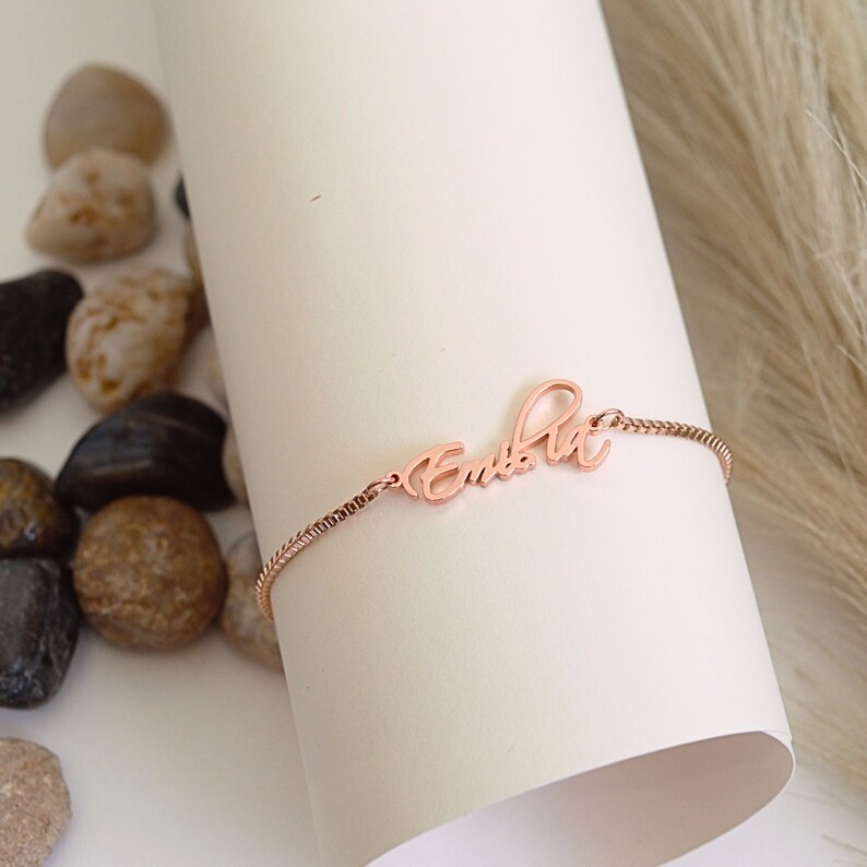 Personalised Adjustable Name Bracelet, Custom Nameplate Bracelet for ...