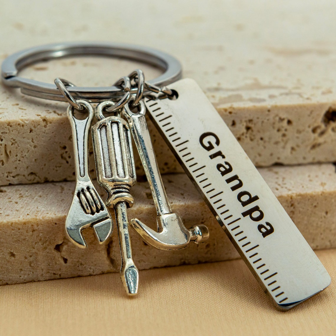 Personalized Dad Tool Kit Keychain, Custom Keychain Gift for Father ...