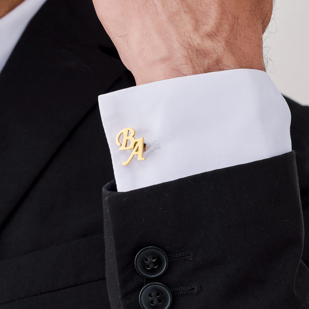 Personalized Initial Cufflinks for Men, Custom Engraved Cufflinks ...