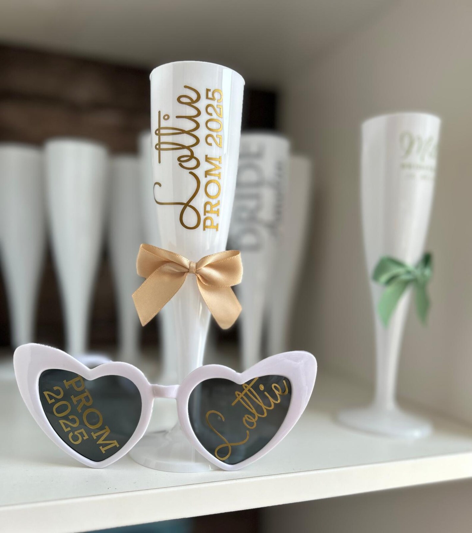 Personalised Prom Gifts Set 2026, Champane Flute, Gift Bag, Sash ...