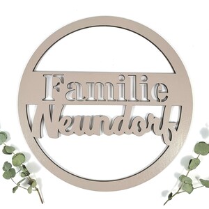 Round Wooden Sign Family Sign Door Sign Name Tag Made of - Etsy