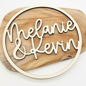 Round Wooden Sign Wedding Sign Wedding Gift Name Sign - Etsy