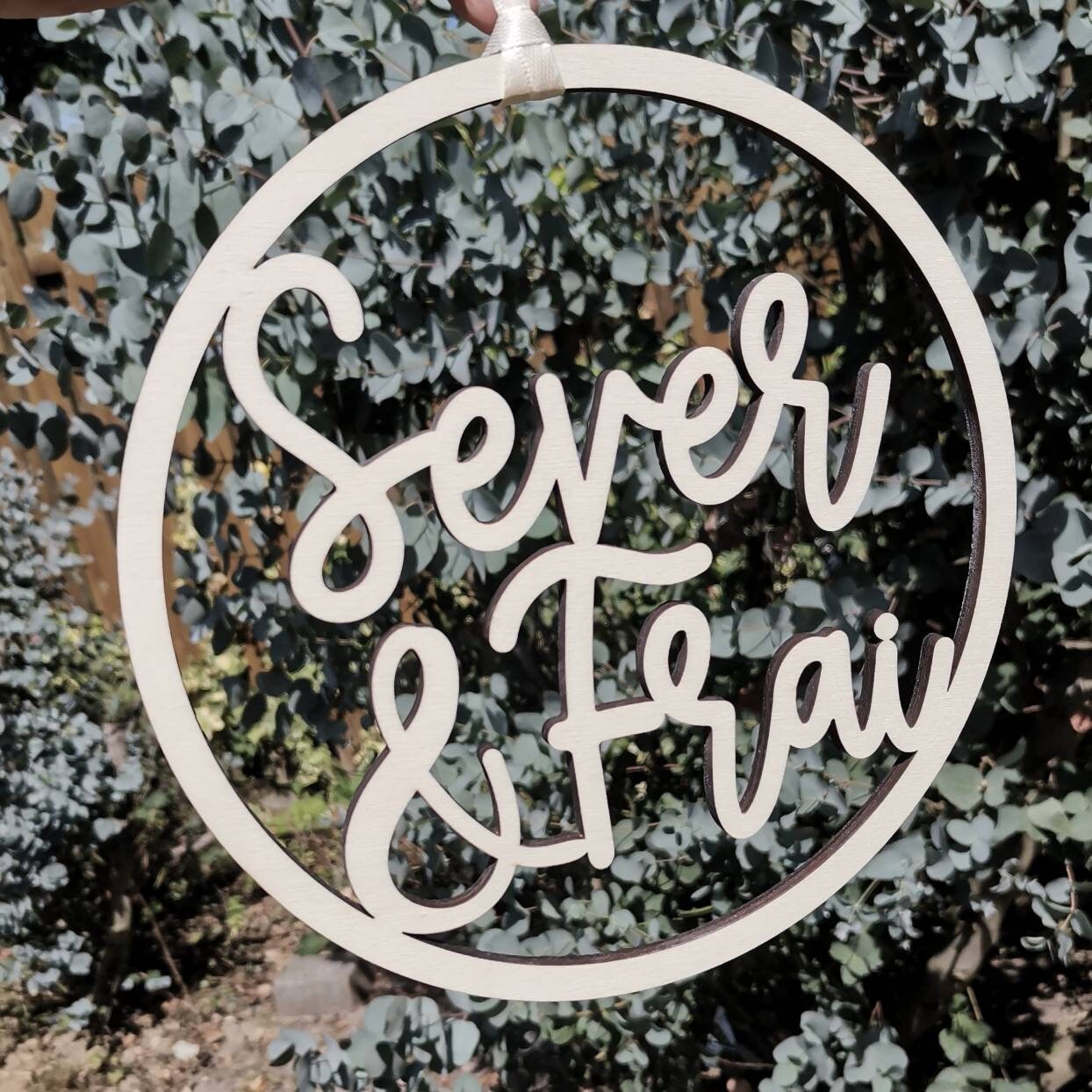 Round Wooden Sign Wedding Sign Wedding Gift Name Tag - Etsy