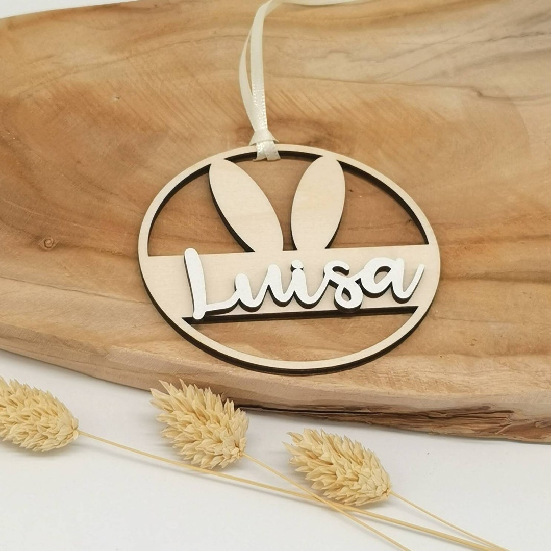 Personalized Wooden Easter Pendant Easter Egg With Name Name Pendant ...