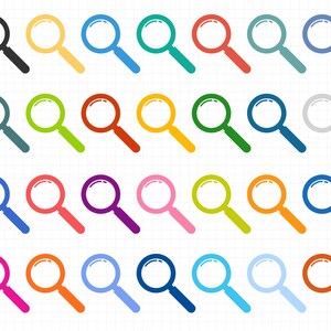 Magnifying Glass Clipart Set, Vector Graphics, Commercial Use, Digital ...