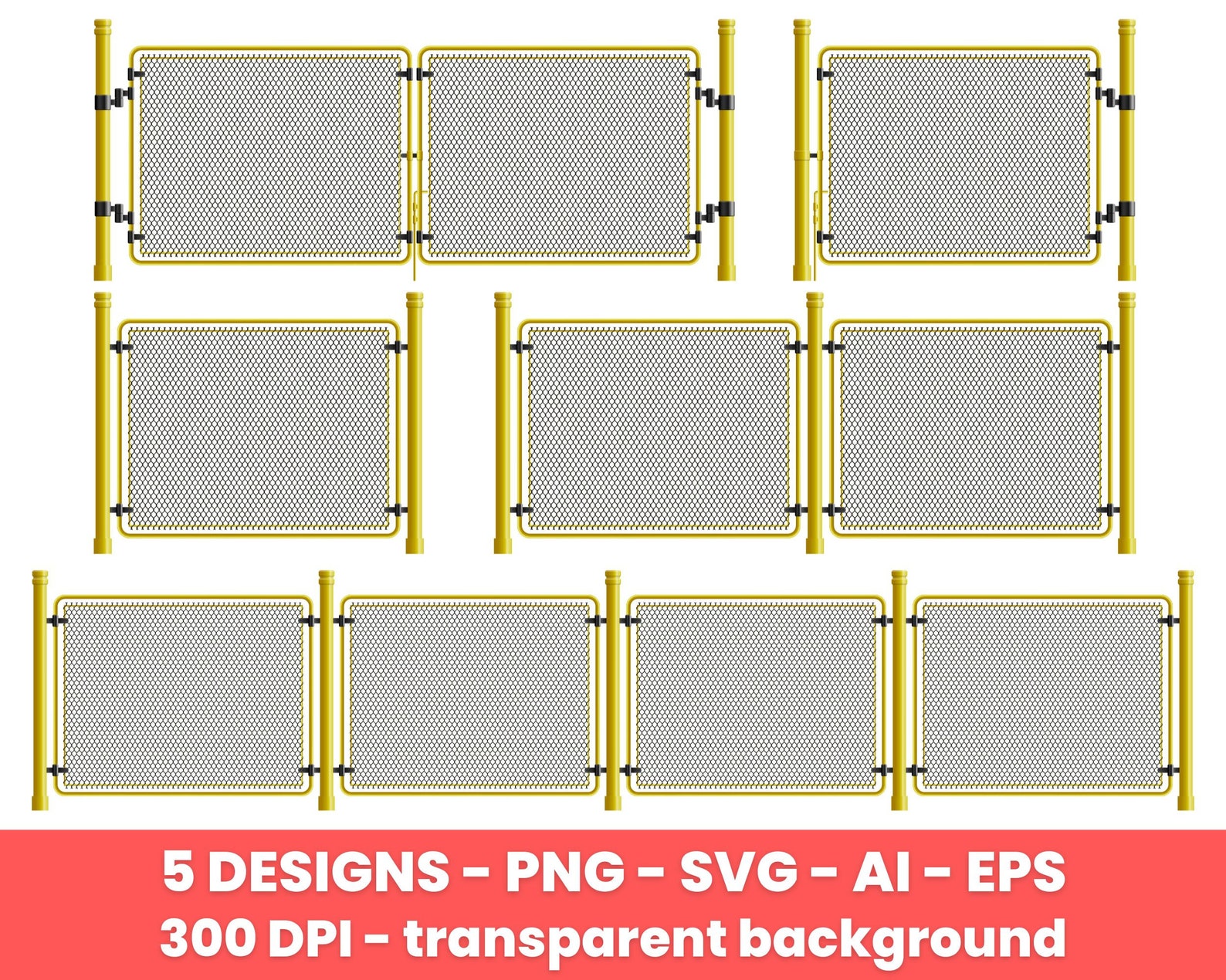 Metal Wire Fence and Gate Clipart, Industrial Fence – Clip Art ...