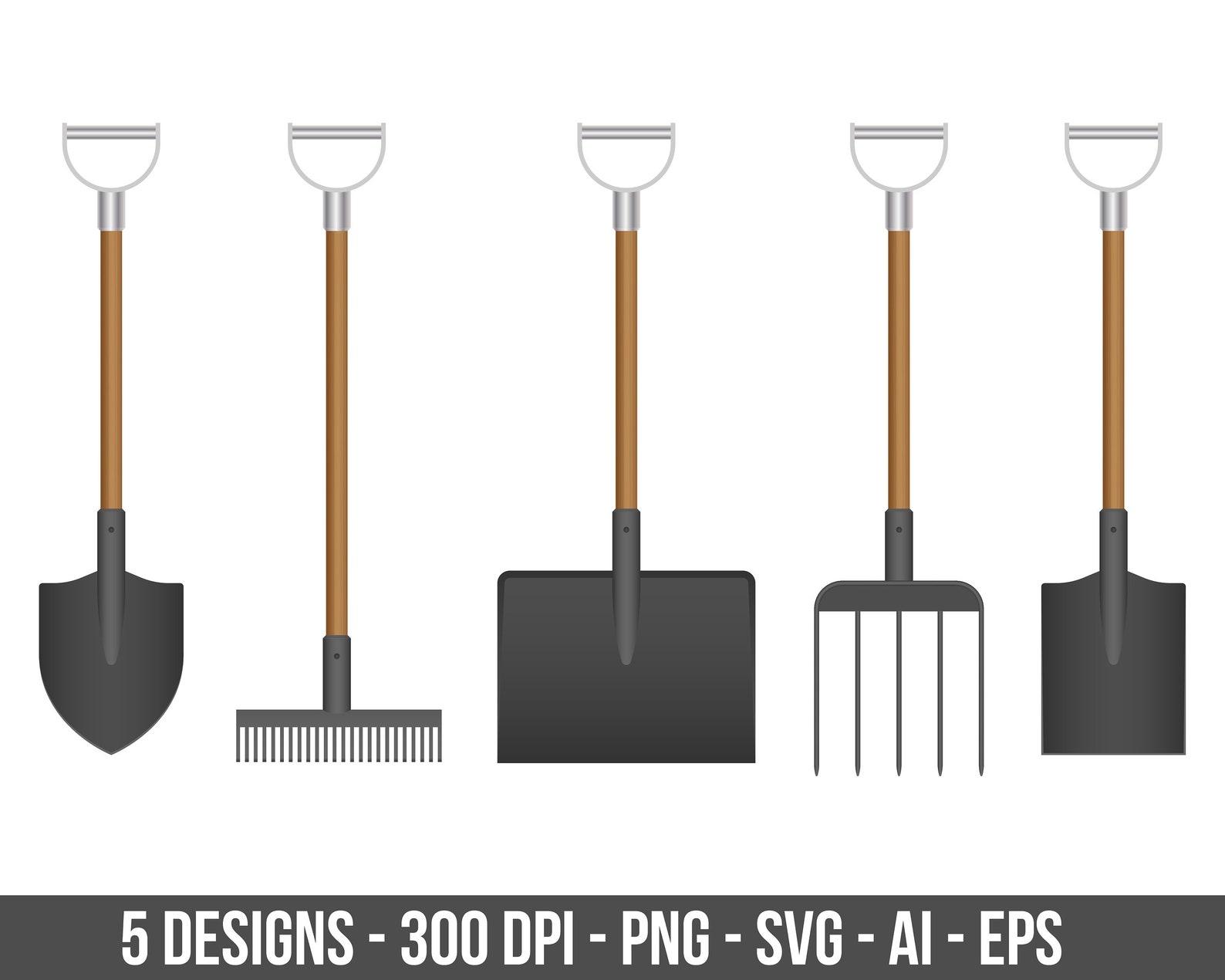 Garden Tools Clipart Set. Digital Images or Vector Graphics - Etsy