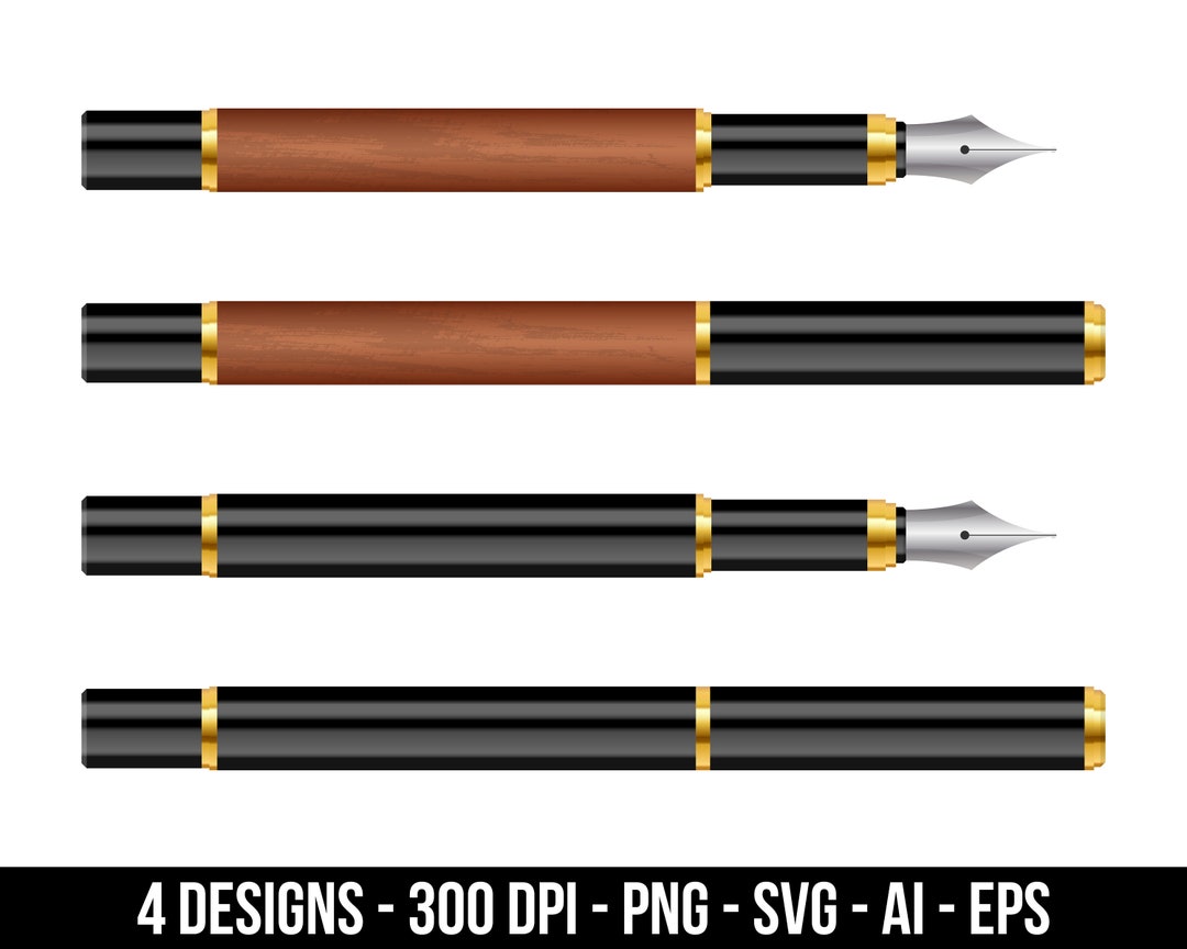 Fountain Pen Clipart Set. Digital Images or Vector Graphics for ...