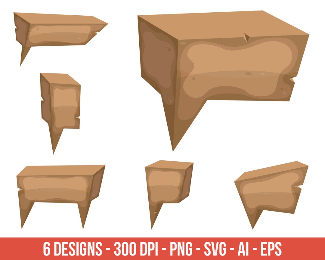 Wooden Speech Bubble in Cartoon Style Clipart – Clip Art Commercial Use ...