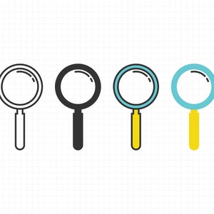 Magnifying Glass Clipart Set, Vector Graphics, Commercial Use, Digital ...
