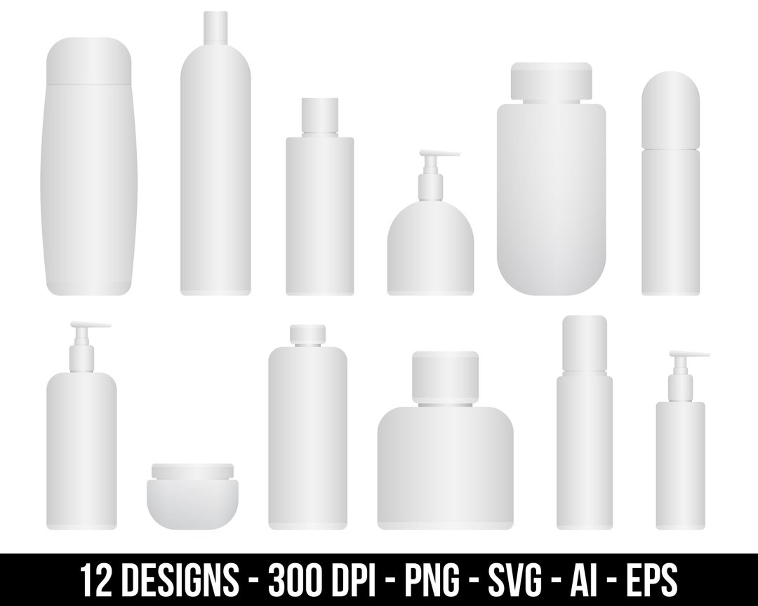 Cosmetic Product Bottle Clipart Set. Digital Images or Vector Graphics ...