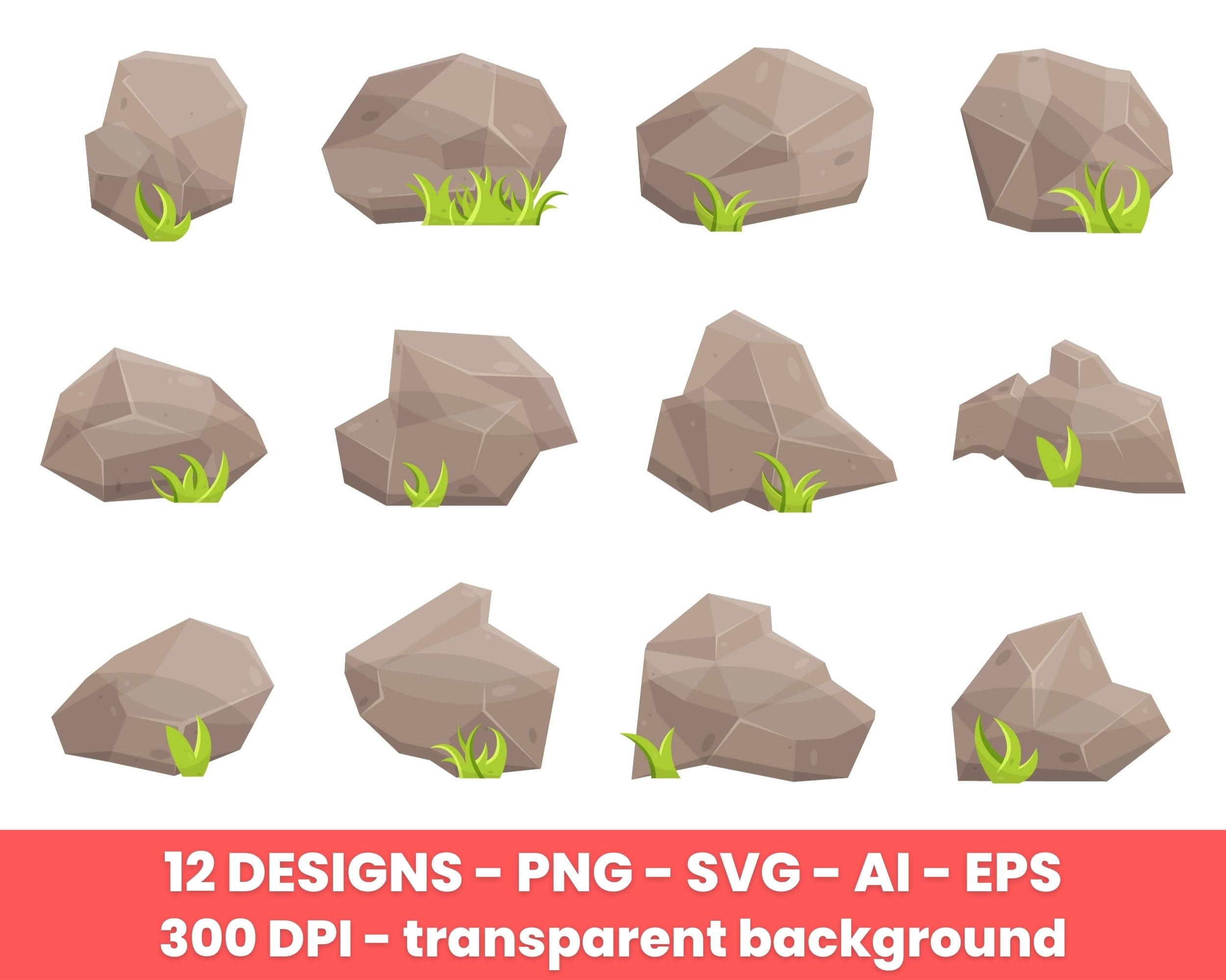 Rock, Stones and Boulders Clipart, Cartoon Rocks – Clip Art Commercial ...