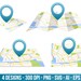 GPS Map Clipart Set. Digital Images or Vector Graphics for Commercial ...