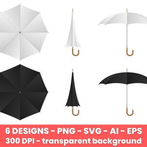 Umbrella Clipart Set. Digital Images or Vector Graphics for Commercial ...