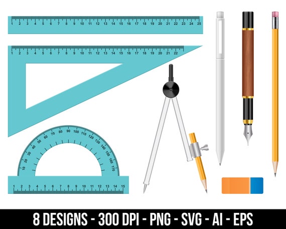 School and Office Supplies Clipart Set. Digital Images or | Etsy