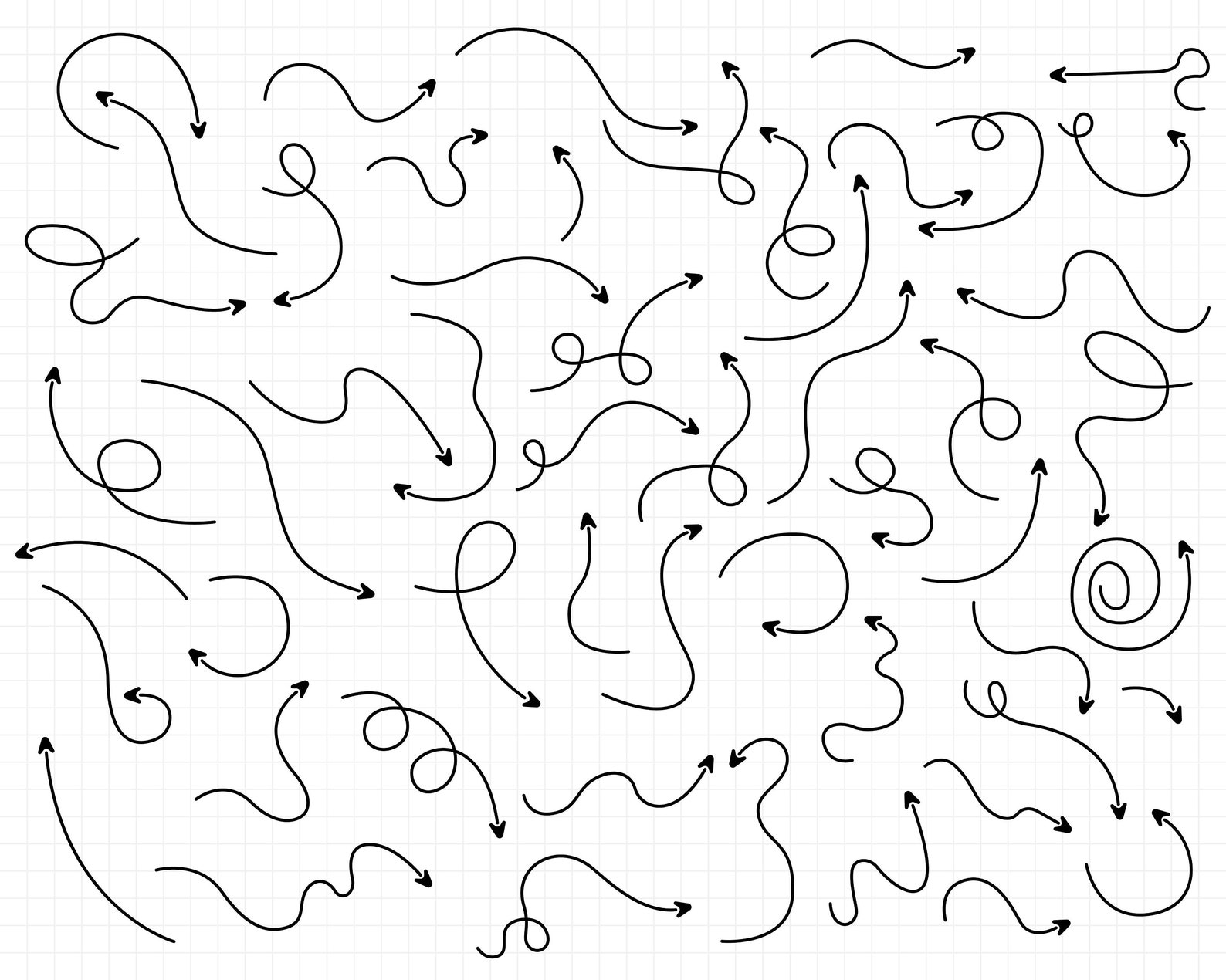 Hand Drawn Arrows Clipart Set, Arrow Vector Graphics, Commercial Use ...