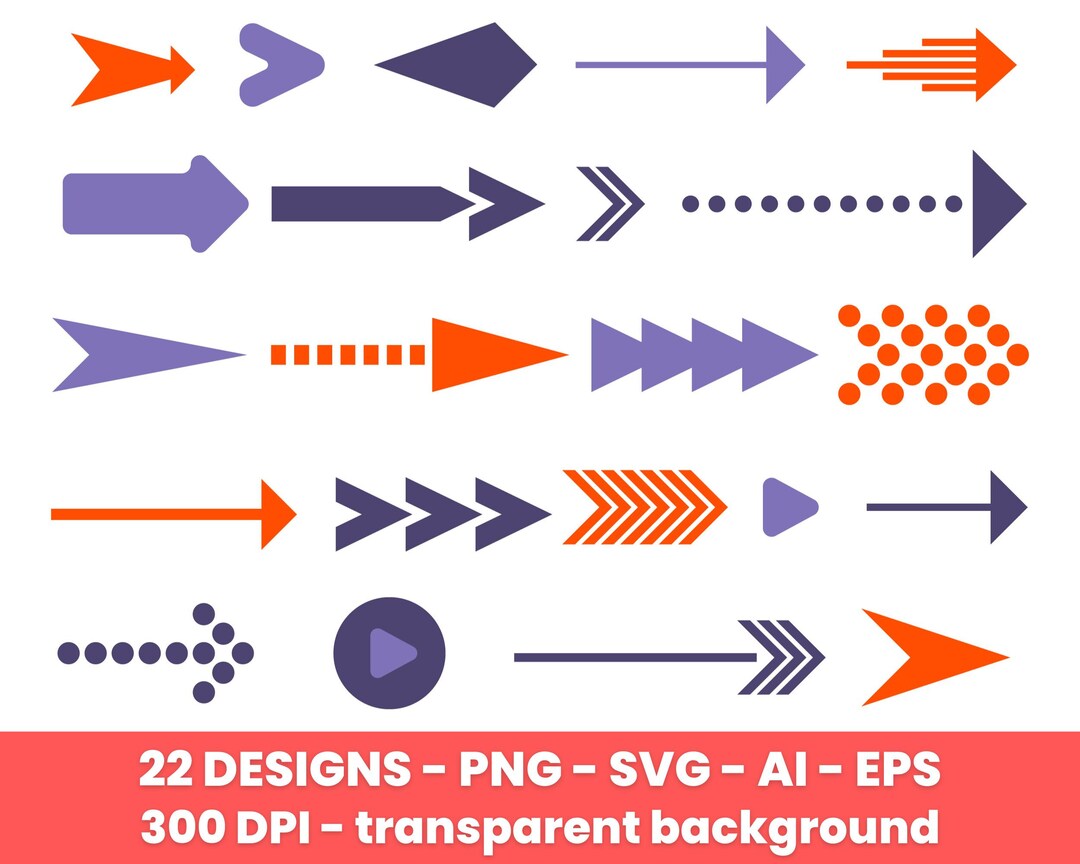 Arrow Clipart Set. Digital Images or Vector Graphics for Commercial and ...