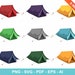 Camping Tent Clip Art Set, Vector Graphics, Commercial Use, Digital ...
