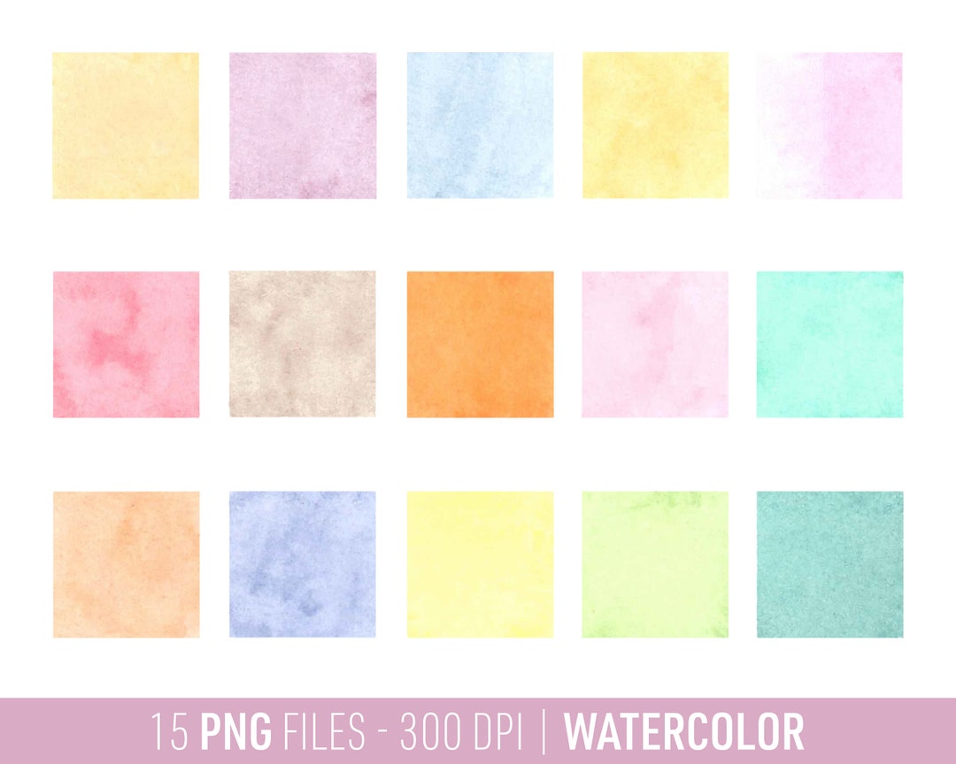 Square Badges in Watercolor Clipart Set. Digital Images or Vector ...
