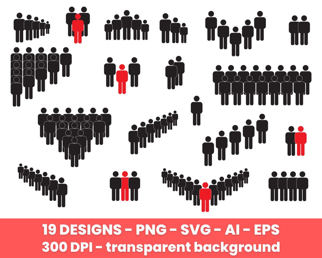 People Icon Clipart Set, People Vector Graphics, Commercial Use ...