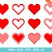Beautiful Red Hearts Clipart Set, Heart Vector Graphics, Commercial Use ...