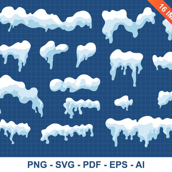 Winter Snow Clipart - Etsy