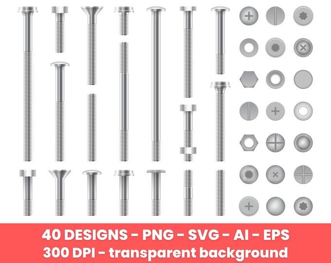 Bolt Screw Svg, Bolt Screws Svg, Bolls Svg, Bolt, Screw, SVG, Ai, Pdf ...