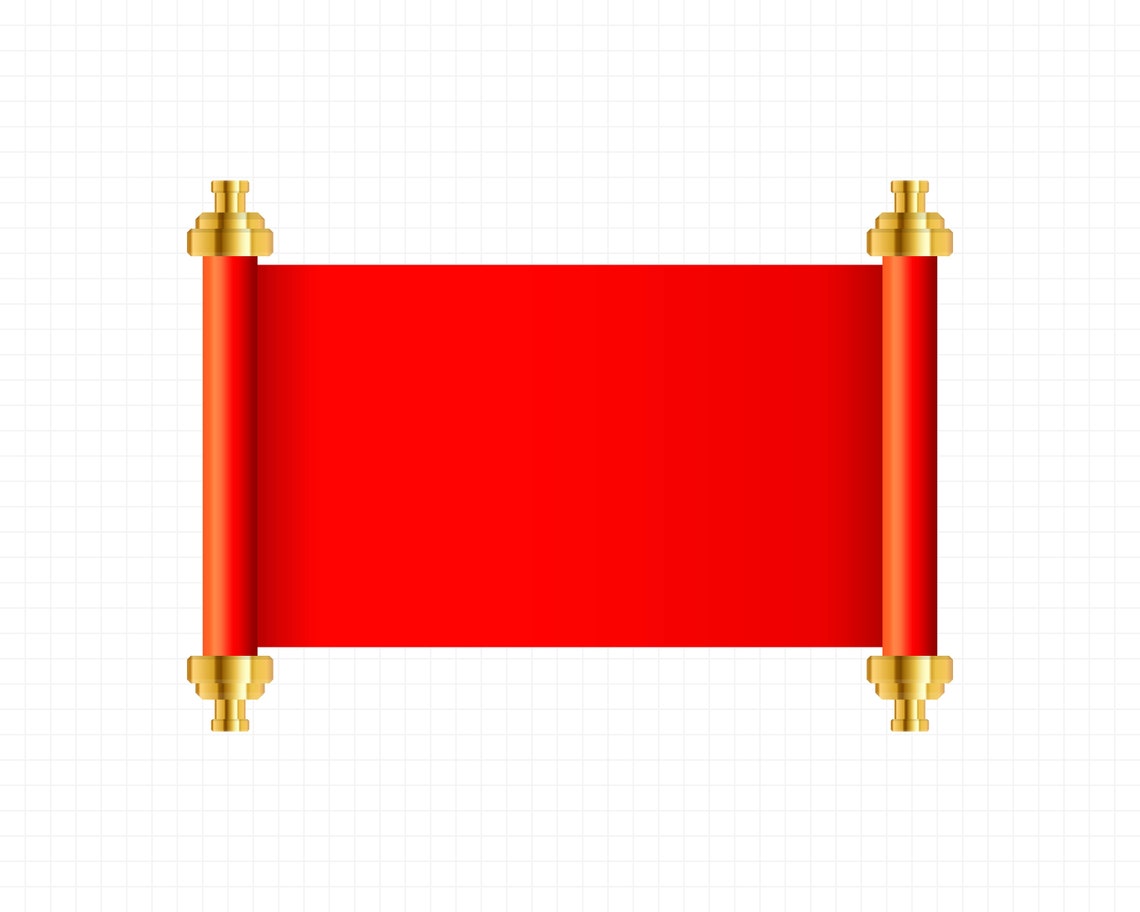 Red Paper Scroll Clipart Set, Vector Graphics, Commercial Use, Digital ...